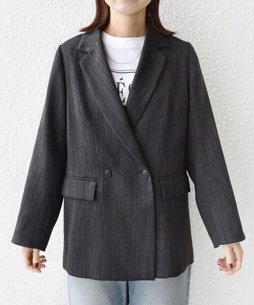 セール】〈手洗い可能〉ウール 調 合繊 ダブル ジャケット（テーラード