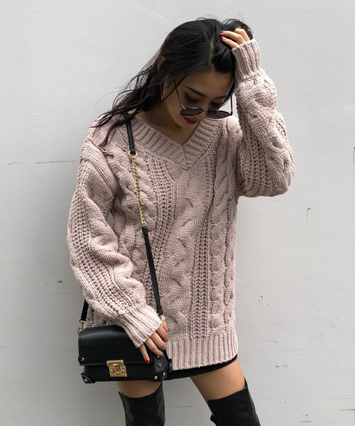 ENVYM（アンビー）の「Cable Knit OP（ワンピース）」 - WEAR