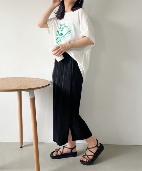 CLEA（クレア）の「セルフカットリブロング丈ナロースカート（スカート）」 - WEAR