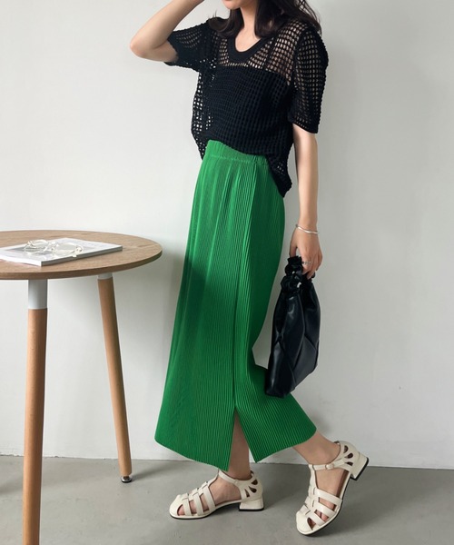 CLEA（クレア）の「セルフカットリブロング丈ナロースカート（スカート）」 - WEAR