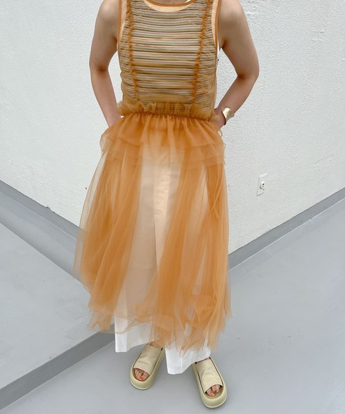 KBF（ケイビーエフ）の「『高橋愛×KBF』フリルSETチュールワンピース（ワンピース）」 - WEAR