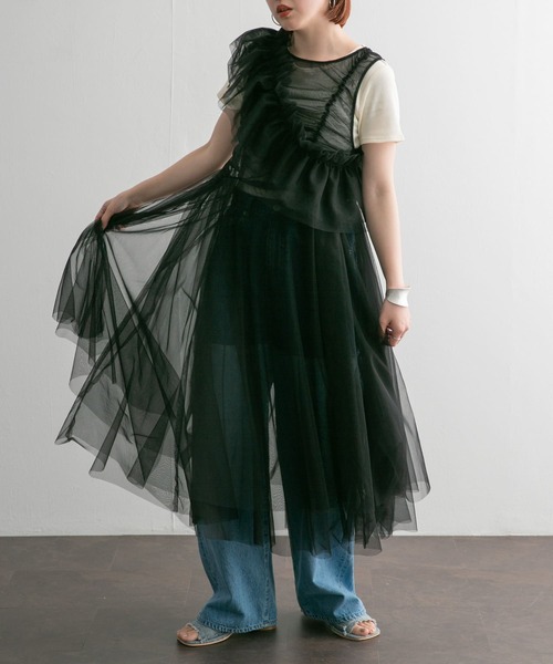 KBF（ケイビーエフ）の「『高橋愛×KBF』フリルSETチュールワンピース（ワンピース）」 - WEAR