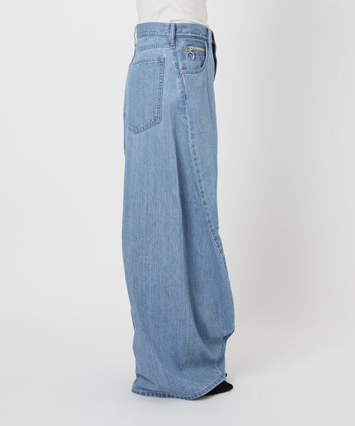 追加》フローストルーズバレルレッグデニム（デニムパンツ）｜U by