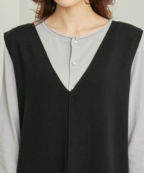 Rope Picnic(ロペピクニック)の「洗濯機ok・アンチピリング ニットジャンパースカート(ジャンパースカート)」 Wear
