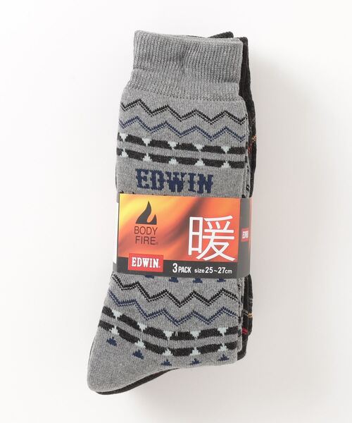 【セール】【EDWIN/エドウィン】BODYFIRE クルー丈 ソックス 靴下 3足組（ソックス/靴下）｜EDWIN（エドウィン）のファッション通販 - ZOZOTOWN
