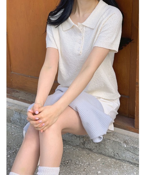 AMAJI（アマジ）の「ポロ衿ニットプルオーバー（その他トップス）」 - WEAR