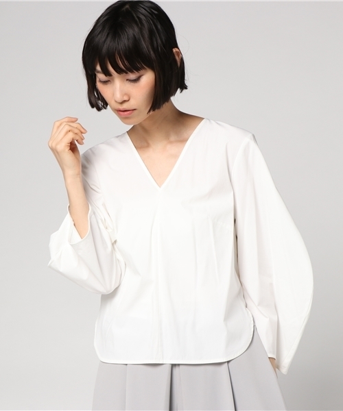 ENFOLD（エンフォルド）の「ストレッチブロード① ランタンアームPO（Tシャツ/カットソー）」 - WEAR