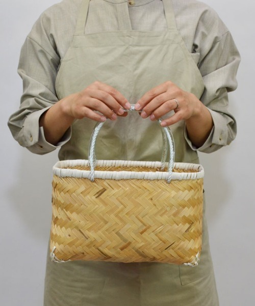 竹かごバッグ よこ型 S ナチュラル色 市場かご 自然色（かごバッグ）｜ラタンハウス（ラタンハウス）のファッション通販 - ZOZOTOWN
