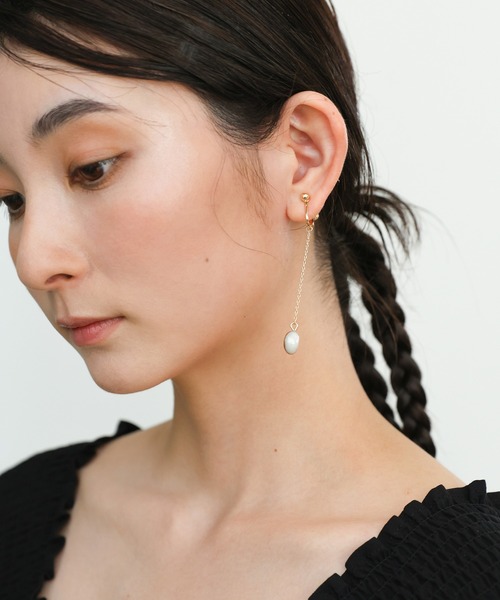 select MOCA（セレクトモカ）の「淡水パールメタルコーティングイヤリング（イヤリング）」 - WEAR