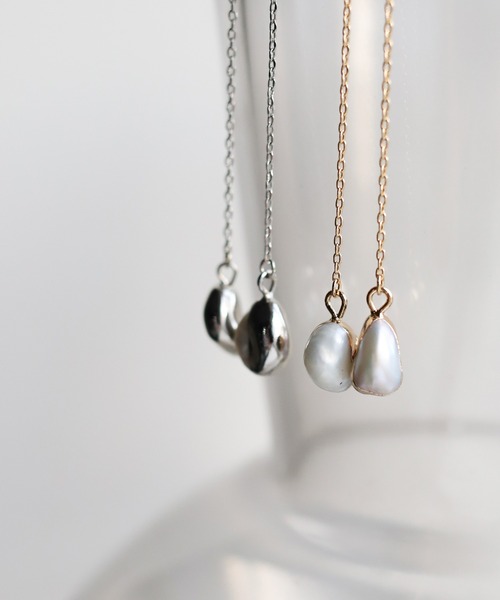 select MOCA（セレクトモカ）の「淡水パールメタルコーティングイヤリング（イヤリング）」 - WEAR