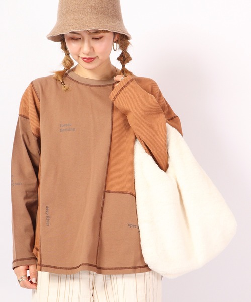 FUNALIVE（ファンアライブ）の「AMERICAN FUDGE ワッフル切替プリントプルオーバー（Tシャツ/カットソー）」 - WEAR