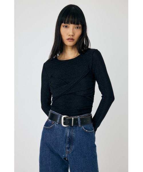 MOUSSY（マウジー）の「CROSS GATHER SLIM トップス（Tシャツ