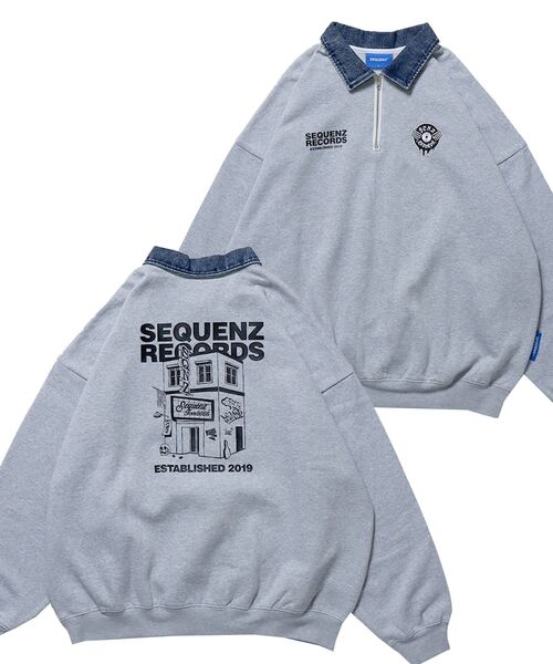 SEQUENZ（シークエンズ）の「【SEQUENZ】 RECORD SHOP STAFF HALF ZIP POLO SWEAT / 裏起毛 オーバーサイズ ハーフジップ スウェット 配色 ...