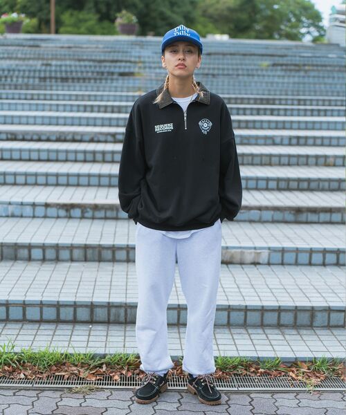 SEQUENZ（シークエンズ）の「【SEQUENZ】 RECORD SHOP STAFF HALF ZIP POLO SWEAT / 裏起毛 オーバーサイズ ハーフジップ スウェット 配色 ...