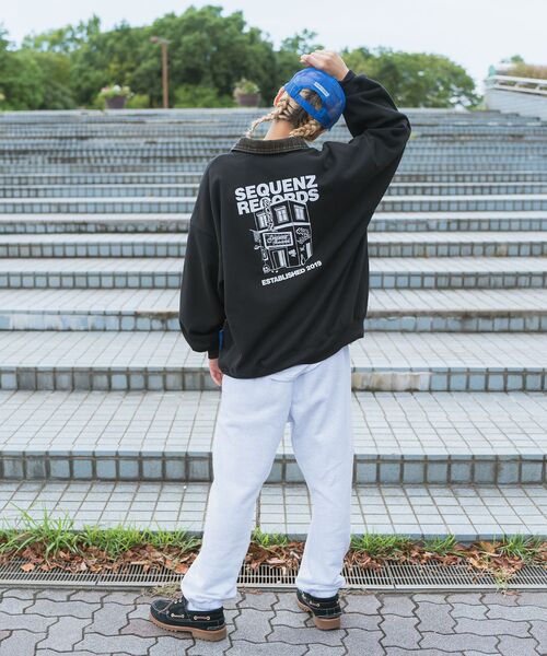 SEQUENZ（シークエンズ）の「【SEQUENZ】 RECORD SHOP STAFF HALF ZIP POLO SWEAT / 裏起毛 オーバーサイズ ハーフジップ スウェット 配色 ...
