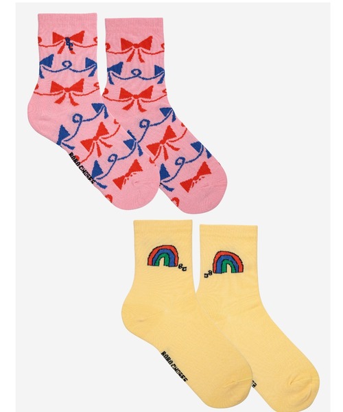 【セール】Rainbow & Ribbon Bow All Over short socks pack x 2（ソックス/靴下）｜BOBO ...