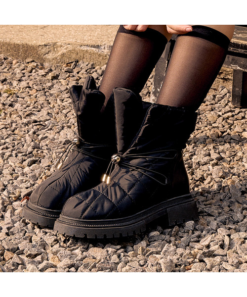 High diamond quilted padded string middle boots_B5559（ブーツ）｜SHOEHI（シューハイ ...