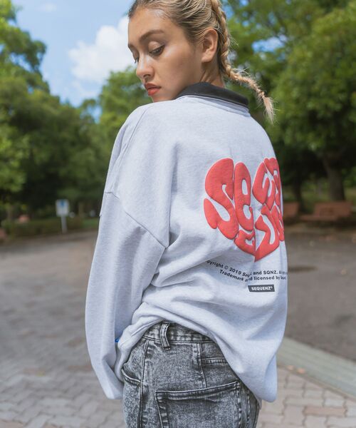 SEQUENZ（シークエンズ）の「【SEQUENZ】 BROKEN HEART LOGO HALF ZIP SWEAT / 裏起毛 オーバーサイズ クルーネック スウェット 配色（スウェット ...