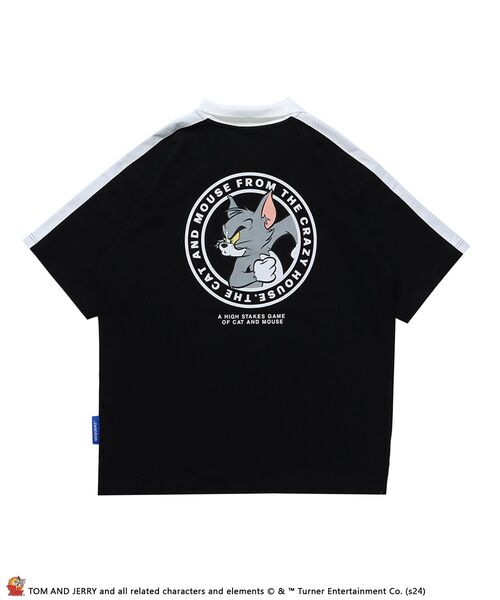 Tom＆Jerry（トムアンドジェリー）の「【SEQUENZ】TJ SIDE LINE S/S ZIP STRETCH POLO / 半袖Tシャツ ジップアップ バックプリント 刺繍 TOM ...