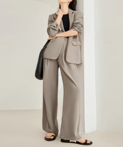 セール】スーツセット セットアップ カジュアル ジャケット ワイド