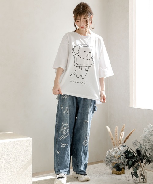 ScoLar Parity（スカラーパリティ）の「331014：高級NEKOPAN柄BIG Tシャツ（Tシャツ/カットソー）」 - WEAR