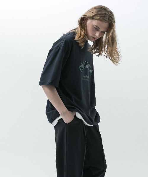 SLICK（スリック）の「【SLICK/スリック】Drawstring Printed T-Shirt (Progress)/ ドローストリングプリントTシャツ/オーバーサイズ シルエット ...