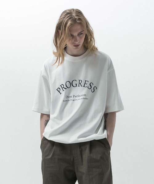 SLICK（スリック）の「【SLICK/スリック】Drawstring Printed T-Shirt (Progress)/ ドローストリングプリントTシャツ/オーバーサイズ シルエット ...