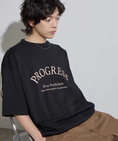 SLICK（スリック）の「【SLICK/スリック】Drawstring Printed T-Shirt (Progress)/ ドローストリングプリントTシャツ/オーバーサイズ シルエット ...