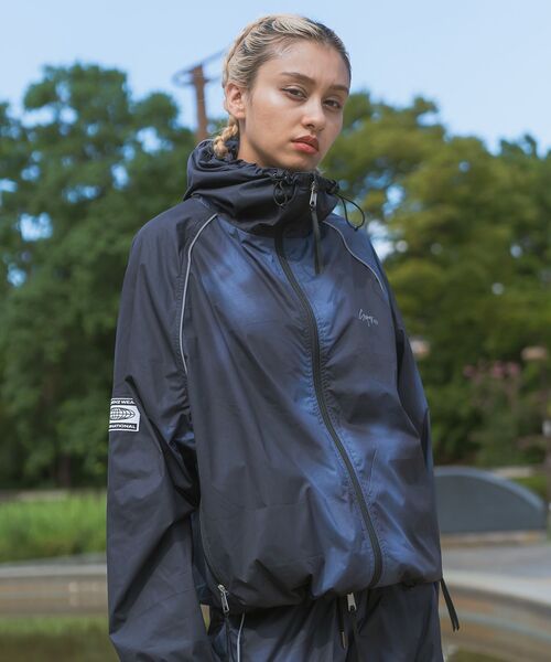 SEQUENZ（シークエンズ）の「【SEQUENZ】FRASH TRIM TIE-DYE SHELL JACKET / 配色 パイピング ドローコード タイダイ フード セットアップ ブランド ...