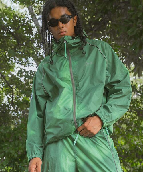 SEQUENZ（シークエンズ）の「【SEQUENZ】FRASH TRIM TIE-DYE SHELL JACKET / 配色 パイピング ドローコード タイダイ フード セットアップ ブランド ...