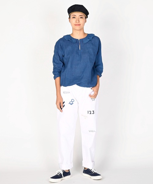 45R（フォーティファイブアール）の「藍インドカディのタックdeTシャツ（シャツ/ブラウス）」 - WEAR