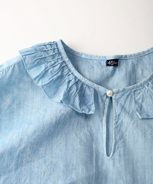 45R（フォーティファイブアール）の「藍インドカディのタックdeTシャツ（シャツ/ブラウス）」 - WEAR