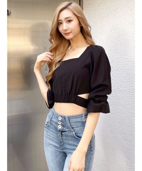 GYDA（ジェイダ）の「BACKリボンスクエアネックブラウス（シャツ/ブラウス）」 - WEAR