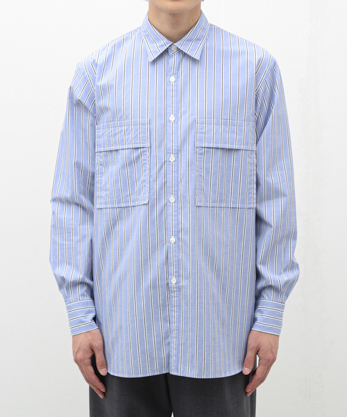 colon / コロン】CSH-4 CTN Multi Stripe W-Pocket SH（シャツ