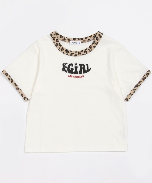 X-girl Stages（エックスガールステージス）の「レオパリンガーロゴ半袖Tシャツ（Tシャツ/カットソー）」 - WEAR