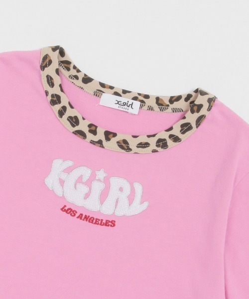 X-girl Stages（エックスガールステージス）の「レオパリンガーロゴ半袖Tシャツ（Tシャツ/カットソー）」 - WEAR