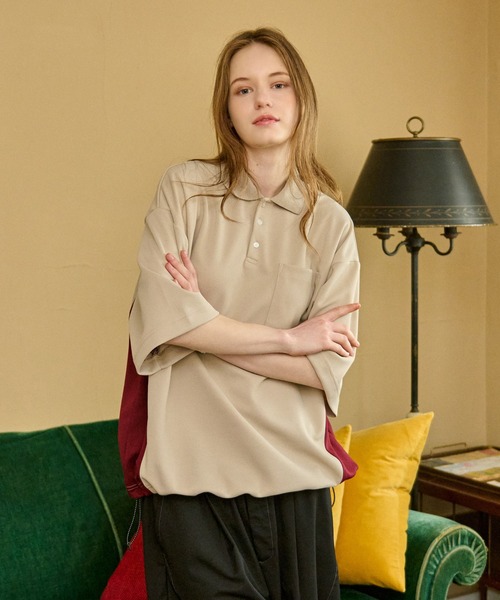 WETTEMPT（ウィテンプト）の「SIDE SWITCHING MOSS STITCH POLO SHIRT / サイド切り替え鹿の子ポロシャツ（ポロシャツ）」 - WEAR