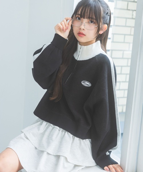 repipi armario（レピピ アルマリオ）の「ハーフZIPラインニットトップス（ニット/セーター）」 - WEAR