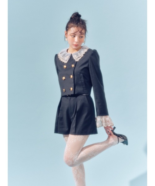 LILY BROWN（リリーブラウン）の「[L.B CANDY STOCK]スカラップビジューアタッチドジャケット（テーラードジャケット ...