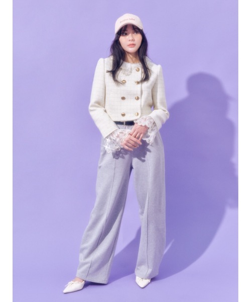 LILY BROWN（リリーブラウン）の「[L.B CANDY STOCK]スカラップビジューアタッチドジャケット（テーラードジャケット ...