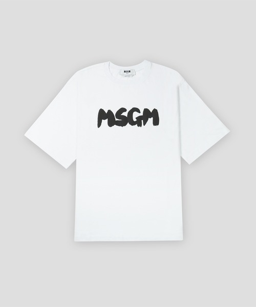 MSGM（エムエスジーエム）の「MSGM NEWブラッシュストロークロゴTシャツ（Tシャツ/カットソー）」 - WEAR