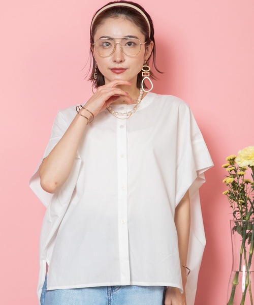 MHBG TOKYO（エムエイチビージートーキョー）の「バンドカラー ボックスシルエットシャツ（シャツ/ブラウス）」 - WEAR