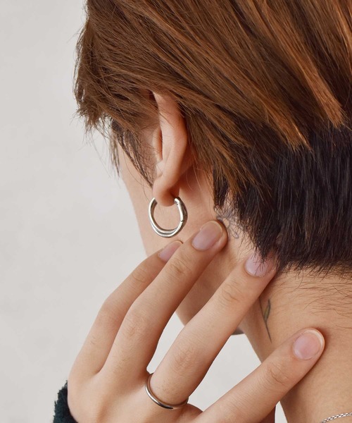 LHME（エルエイチエムイー）の「LHME ダブルリングフープピアス/サージカルステンレス316L（金属アレルギー対応）（ピアス（両耳用））」 - WEAR