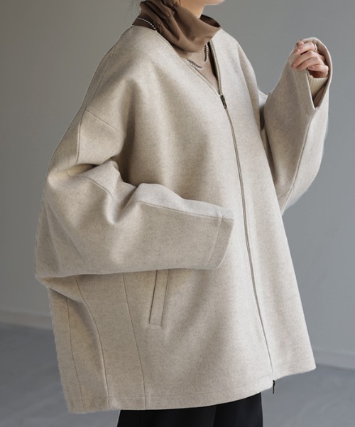 HUG.U（ハグユー）の「ドルマンの上に着られる ビックショートコート（ブルゾン）」 - WEAR