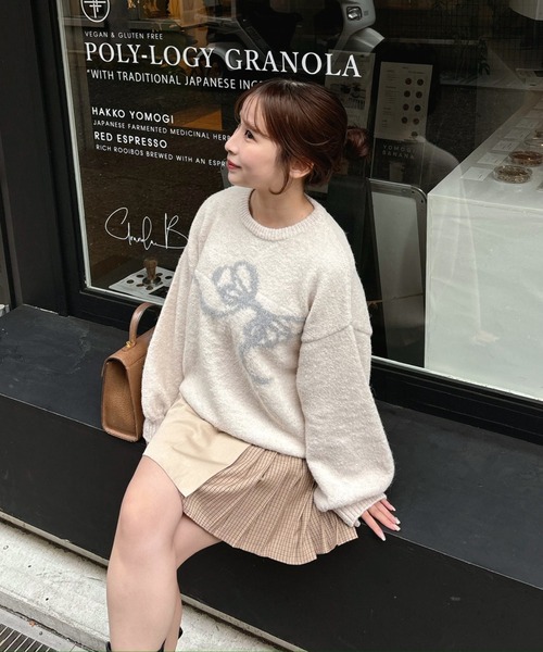 muguet（ミュゲ）の「ラメリボンニット（ニット/セーター）」 - WEAR