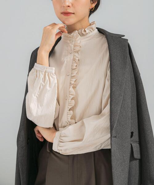 セール】『WEB限定』フリルスタンドカラーシャツ（シャツ/ブラウス