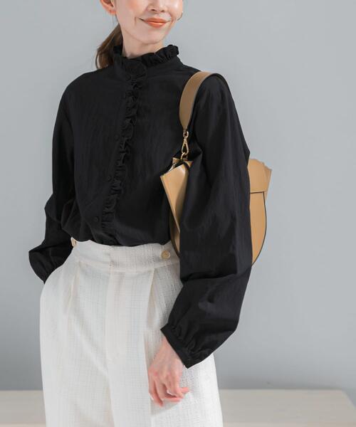 アーバンリサーチ ロッソ（URBAN RESEARCH ROSSO）/『WEB限定』フリルスタンドカラーシャツ セール】『WEB限定』フリルスタンドカラーシャツ（シャツ/ブラウス