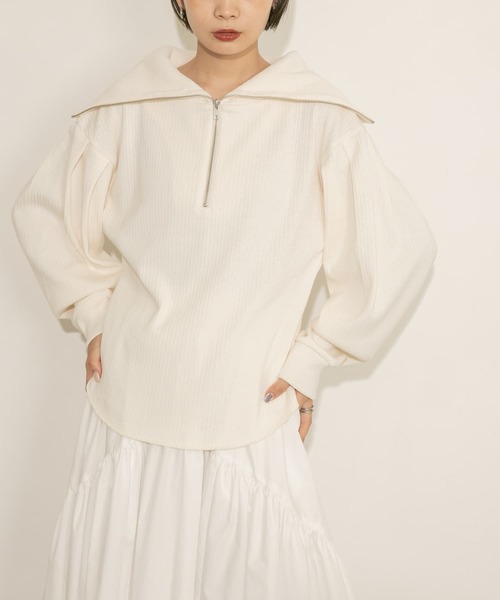 KBF（ケイビーエフ）の「『WEB/一部店舗限定』ハーフZIPデザイントップス（Tシャツ/カットソー）」 - WEAR