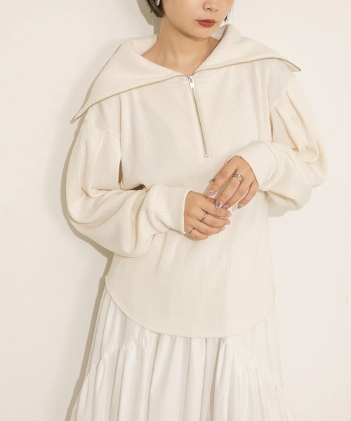 KBF（ケイビーエフ）の「『WEB/一部店舗限定』ハーフZIPデザイントップス（Tシャツ/カットソー）」 - WEAR