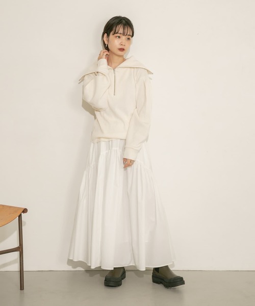 KBF（ケイビーエフ）の「『WEB/一部店舗限定』ハーフZIPデザイントップス（Tシャツ/カットソー）」 - WEAR